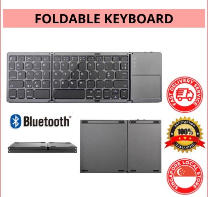 B033 Mini folding keyboard Bluetooth Foldable Wireless Keypad Touchpad ...