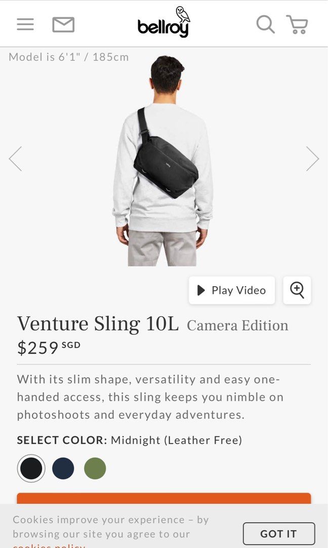 Bellroy Camera Sling bag (10L), Men's Fashion, Bags, Sling Bags on ...
