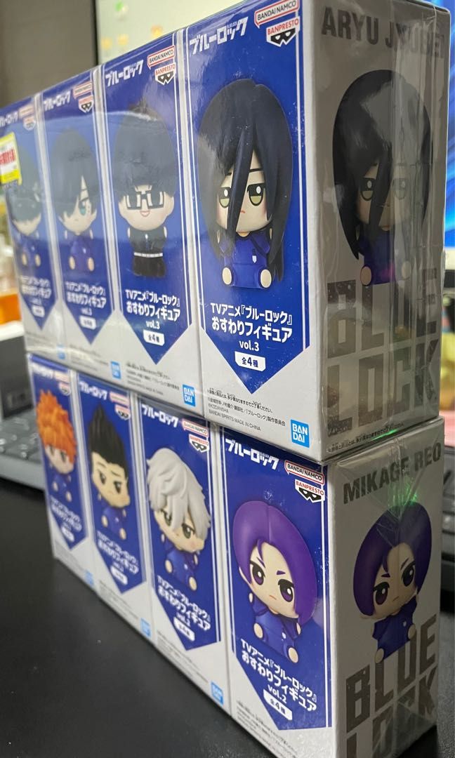 Blue Lock Osuwari Figures Vol 2 and 3, Nagi Seishiro Mikage Reo ...