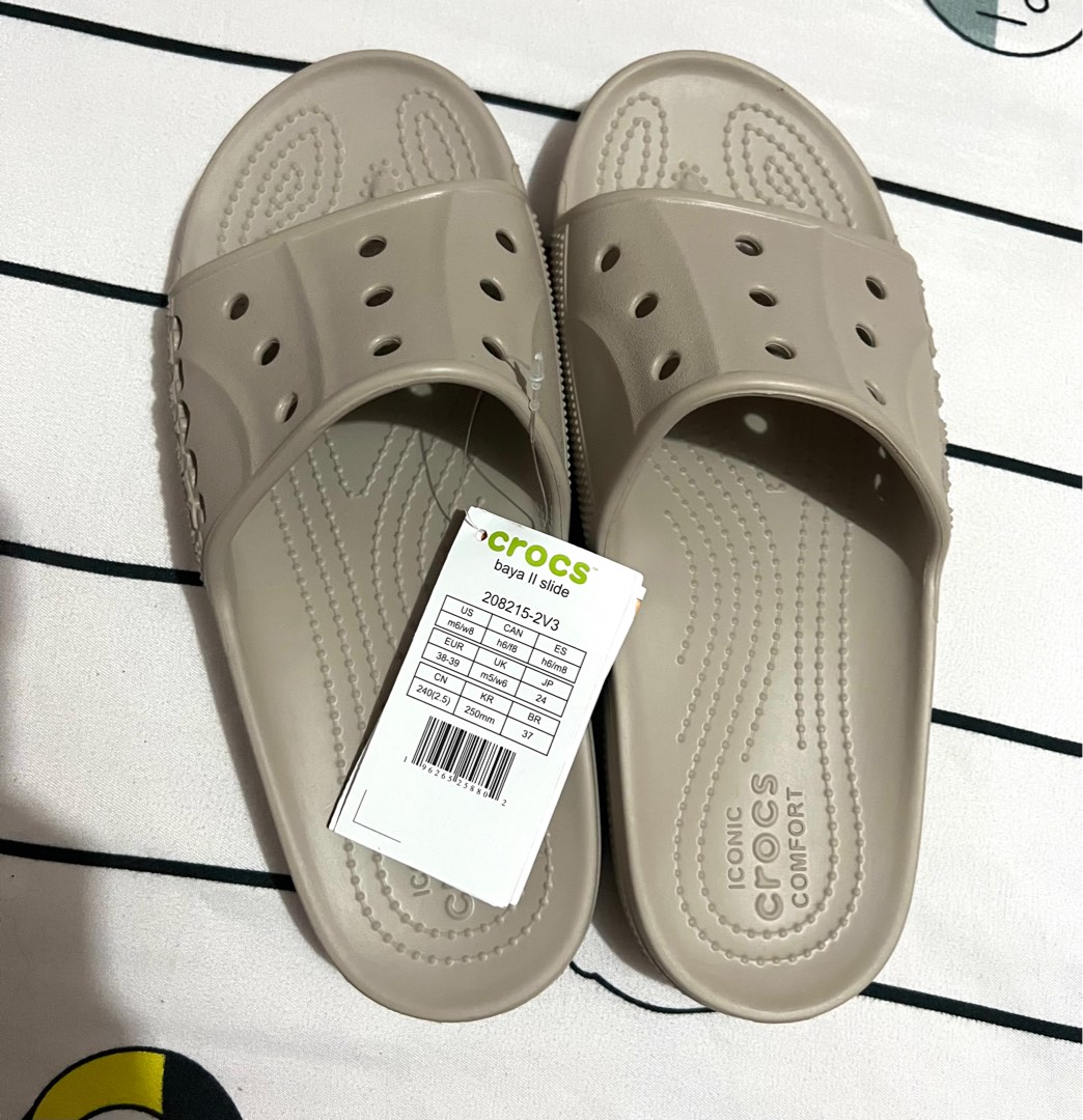Brand New Crocs Baya II slides in Cobblestone size 8 on Carousell