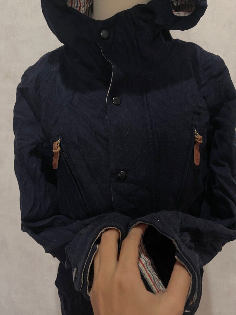 Cabbeen jaket pria original puring liris warna dark navy, Fesyen Pria ...