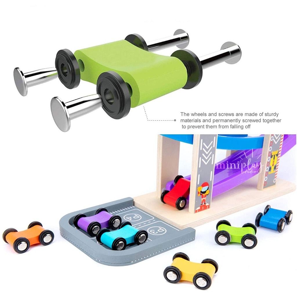 Car Track Race Ramp Racer Wooden Cars Kids Educational Toddler, Hobbies ...