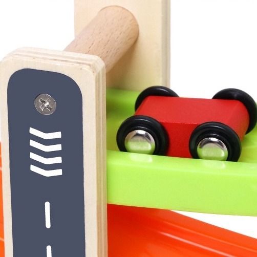 Car Track Race Ramp Racer Wooden Cars Kids Educational Toddler, Hobbies ...