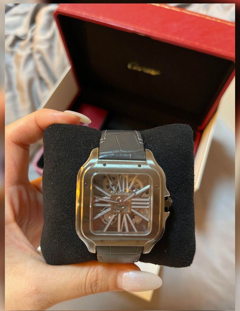 CARTIER DE SANTOS SKELETON WHSA0009, Luxury, Watches on Carousell