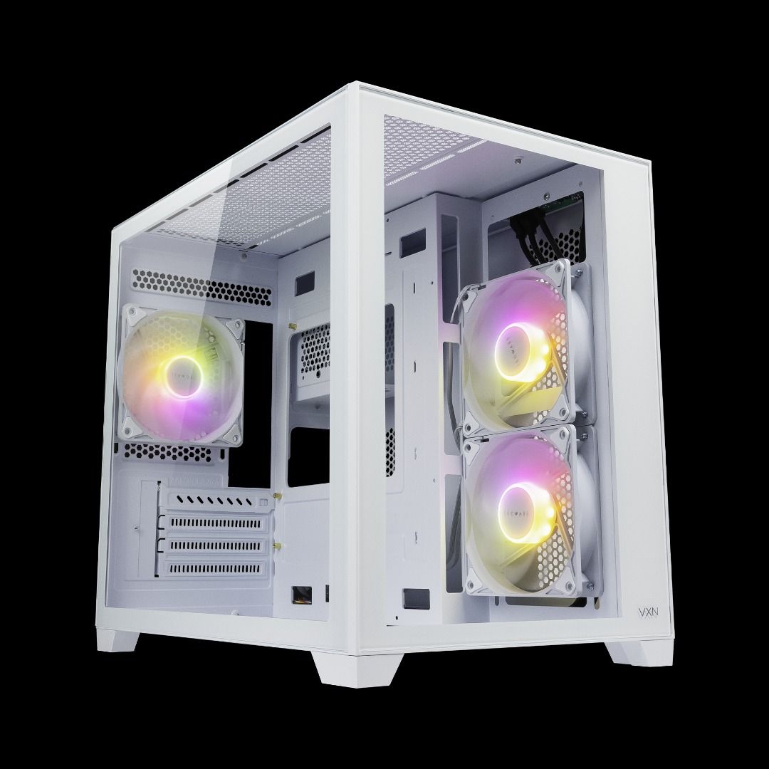 CASING TECWARE VXN V2 TG ARGB COMPACT DUAL CHAMBER MATX - WHITE ...