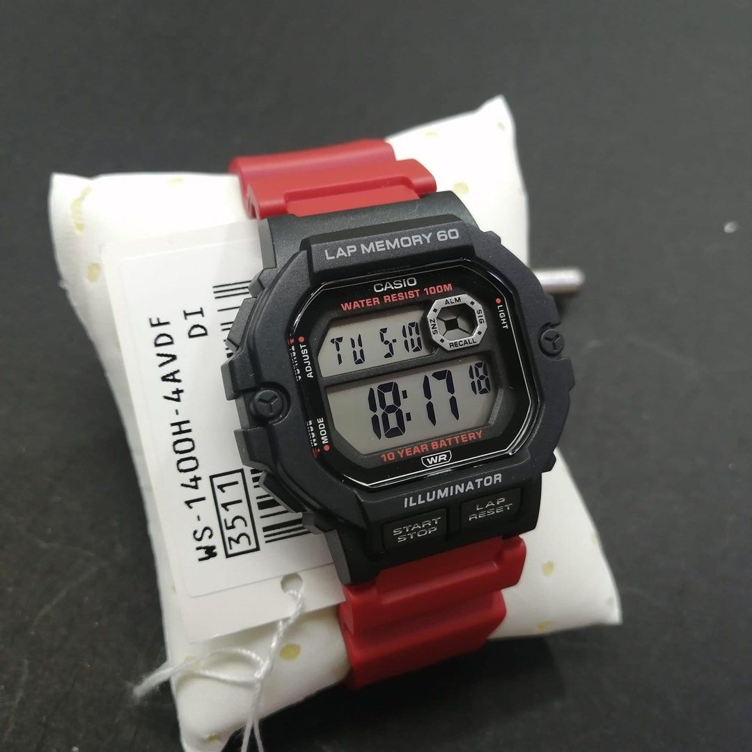 Casio Lap Memory Watch WS1400H-4A, Men's Fashion, Watches & Accessories ...