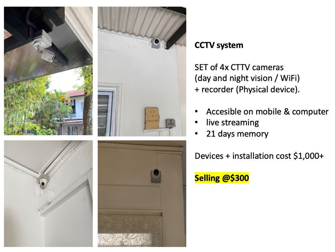 CCTV system (Set of 4x cameras / night vision + recorder), Furniture ...