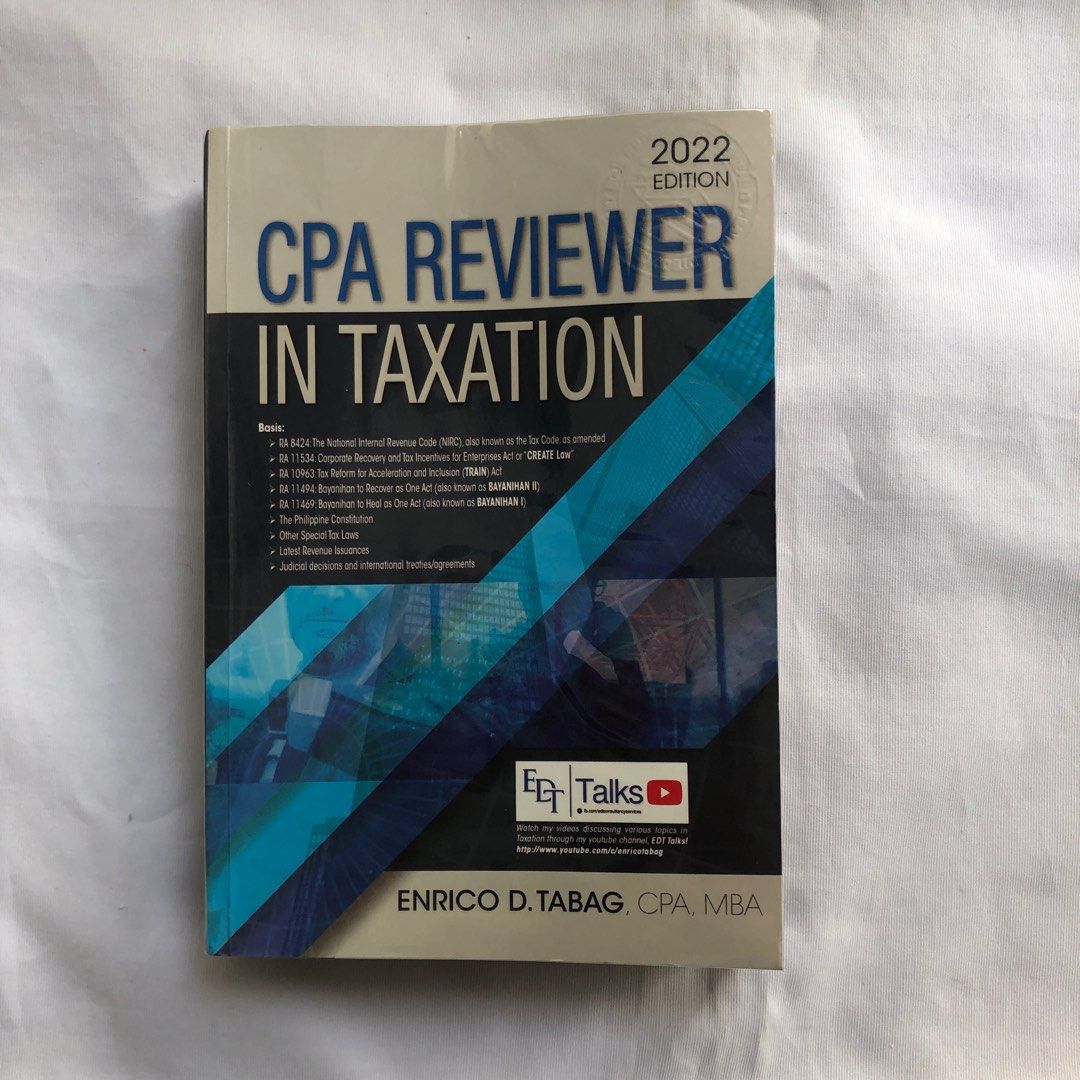 CPA Reviewer in Taxation by Tabag 2022 Edition, Hobbies & Toys, Books ...