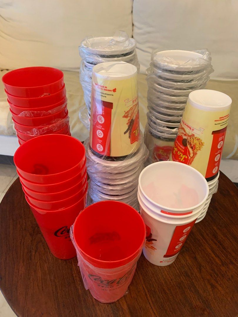 Jia Jia n Coca Cola plastic cups, Furniture & Home Living, Kitchenware ...