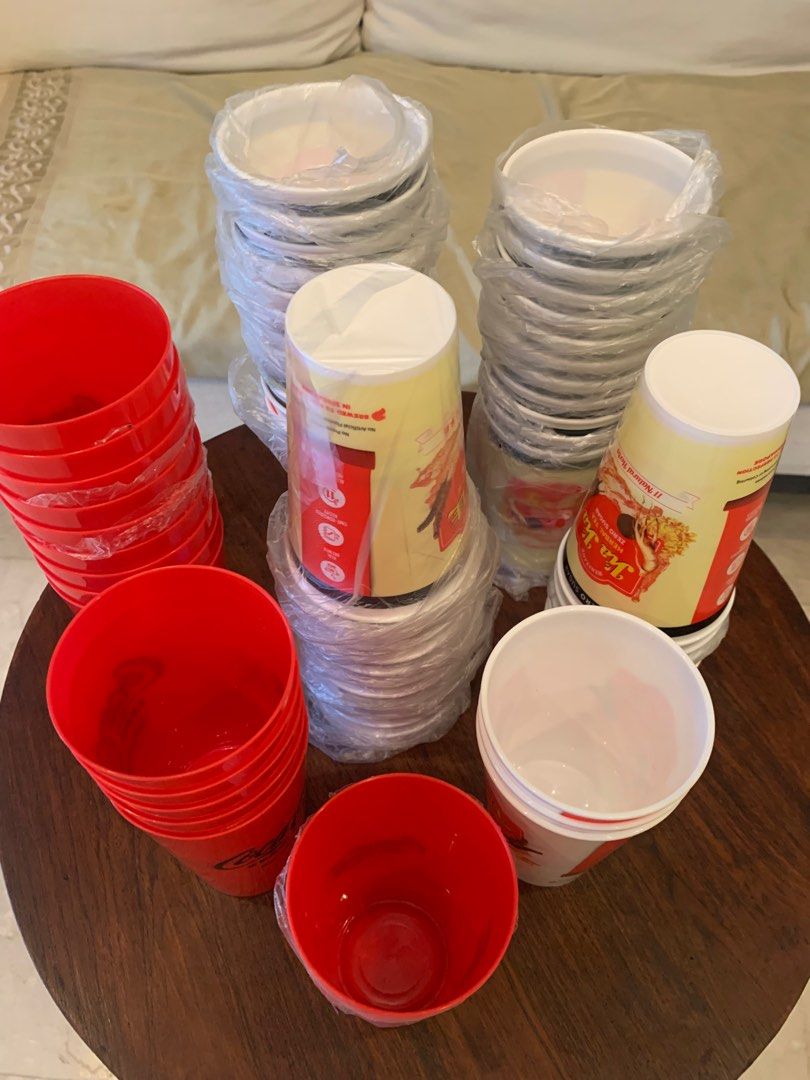 Jia Jia n Coca Cola plastic cups, Furniture & Home Living, Kitchenware ...