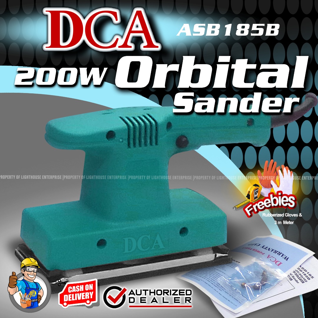 DCA 200W Orbital Sander (ASB185B) *LIGHTHOUSE ENTERPRISE*, Commercial ...