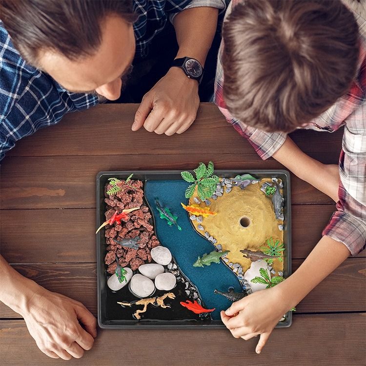 Dinosaur Habitat Volcano Eruption Children STEM DIY Sensory Learning ...