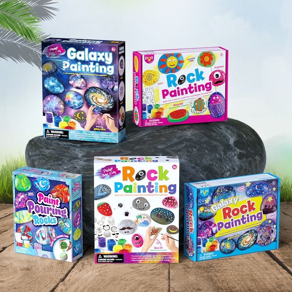 DIY Paint Your Own Rocks Kids Colouring Arts & Crafts, Hobbies & Toys ...