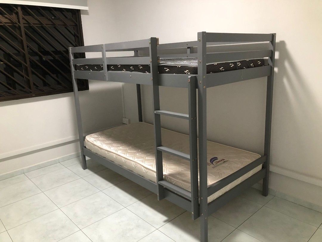 Double decker bed frame, Furniture & Home Living, Furniture, Bed Frames ...
