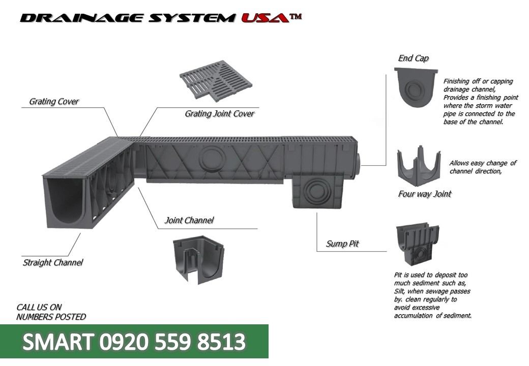 Drain sewer channel pvc frp Galvanized grating, Commercial & Industrial ...