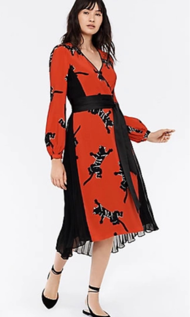 DVF Red Panther Dress, Women's Fashion, Dresses & Sets, Dresses on ...