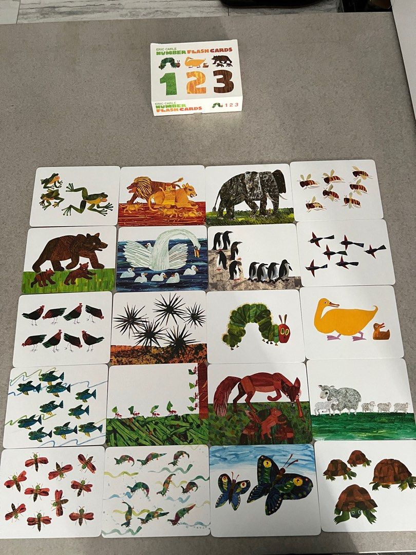 Eric Carle number flash cards, 兒童＆孕婦用品, 嬰兒玩具 - Carousell