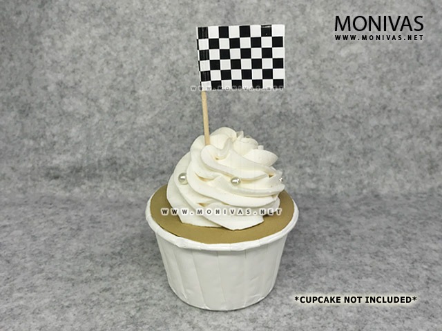 F1 Racing Flags Cupcake Toppers Cake Decorations Party Baking Supplies ...