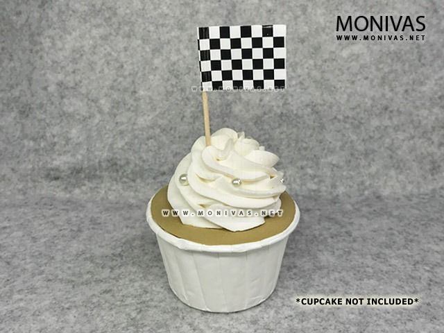 F1 Racing Flags Cupcake Toppers Cake Decorations Party Baking Supplies ...