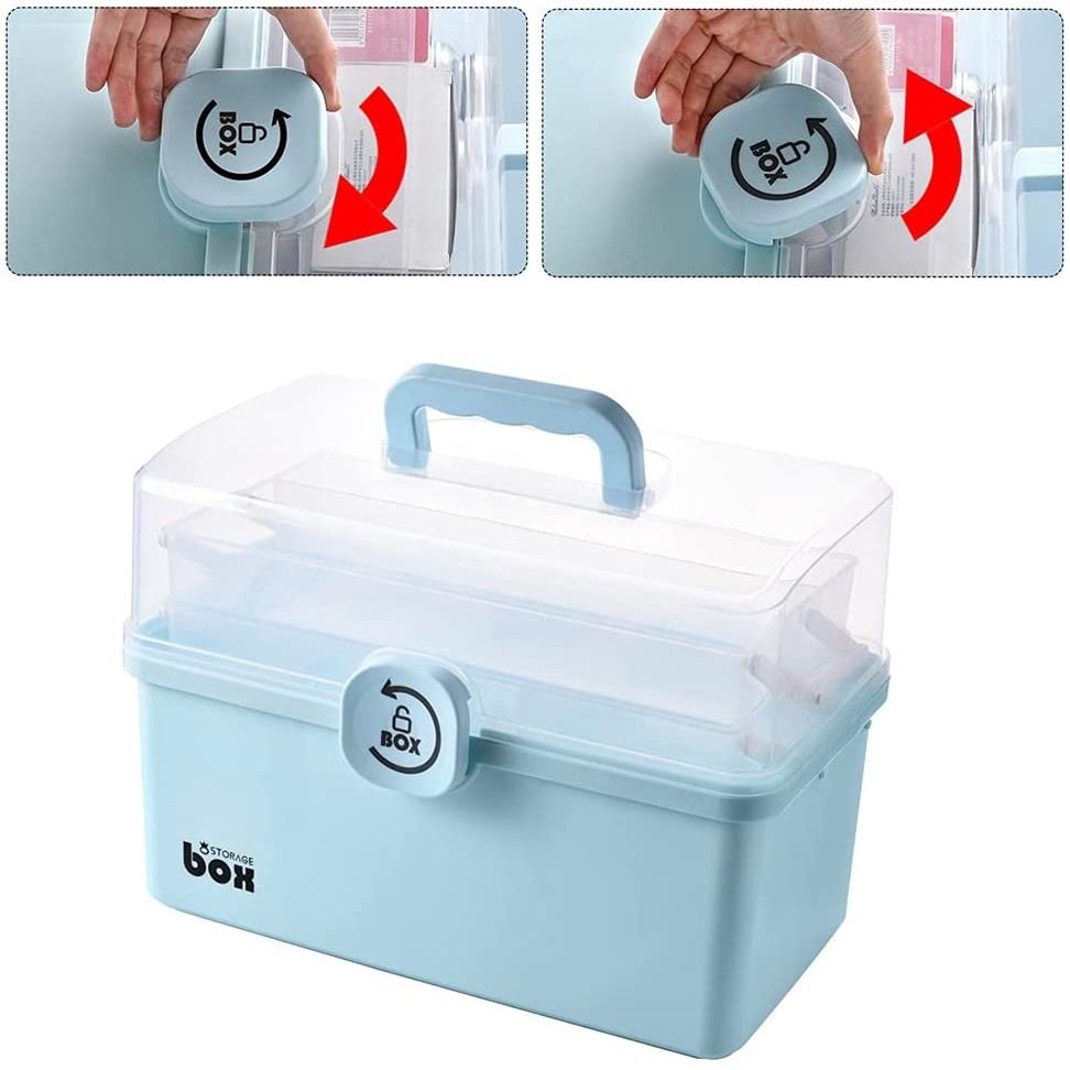 First Aid Box Medicine Tool Box Multi-Purpose 3 tiers Storage container ...