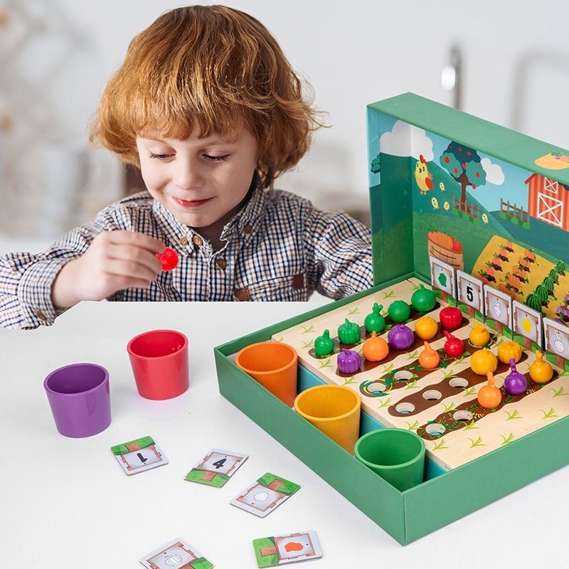 Fruits & Veggie Farm Vegetable Colour Sorting Preschool Montessori Toy ...