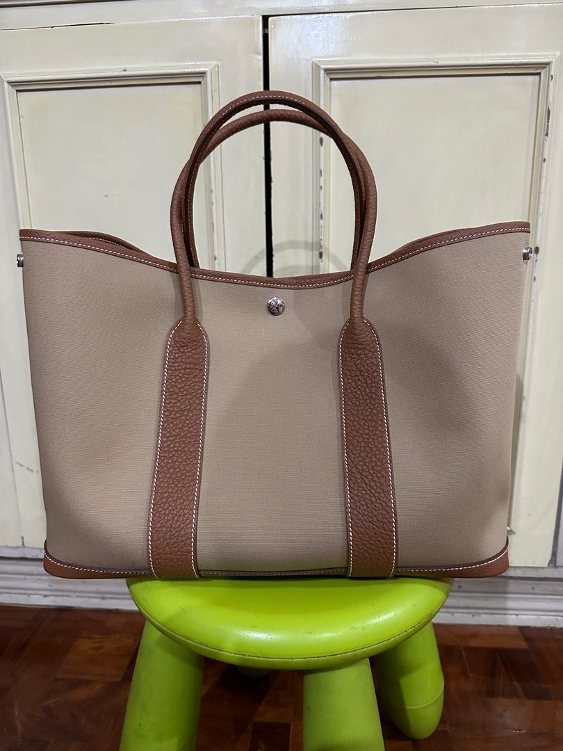 Hermes GPT 36 Canvas in Trench/Gold, Luxury, Bags & Wallets on Carousell