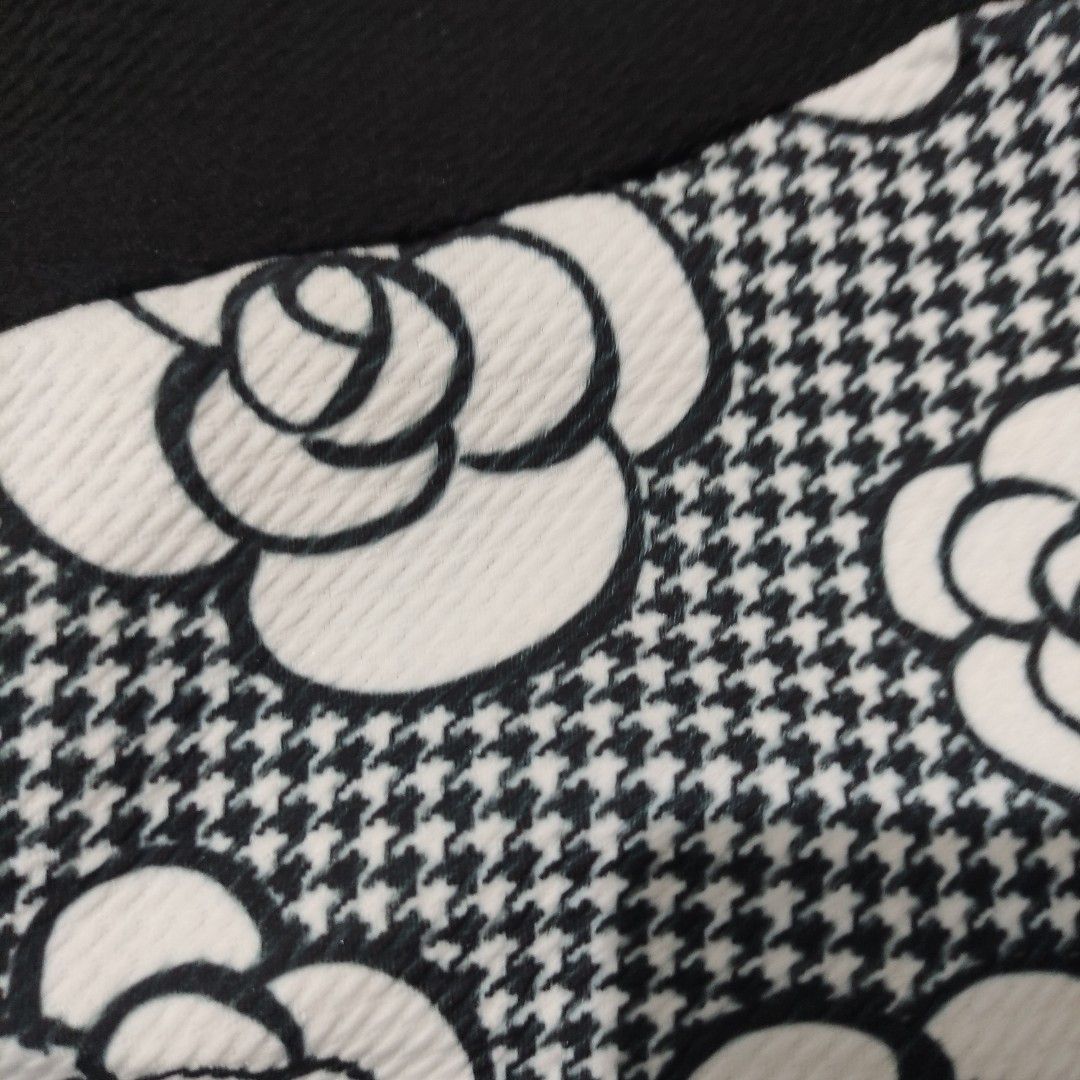 hitomi houndstooth flower drop waist dress XL, Fesyen Wanita, Pakaian ...