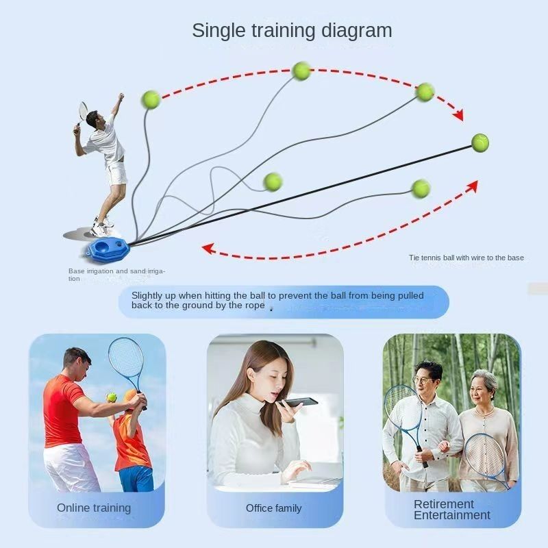 Home Tennis Trainer Ball Elastic Physical Training Racket Double ...