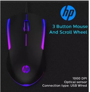 HP M160 Wired Gaming Mouse, 1000 DPI, High Performance Optical Tracking Gaming Mouse, with 7 ...