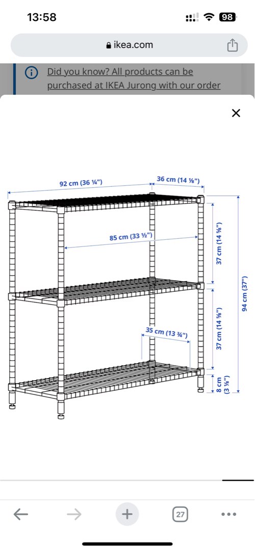 Ikea Omar - metal rack, Furniture & Home Living, Furniture, Shelves ...