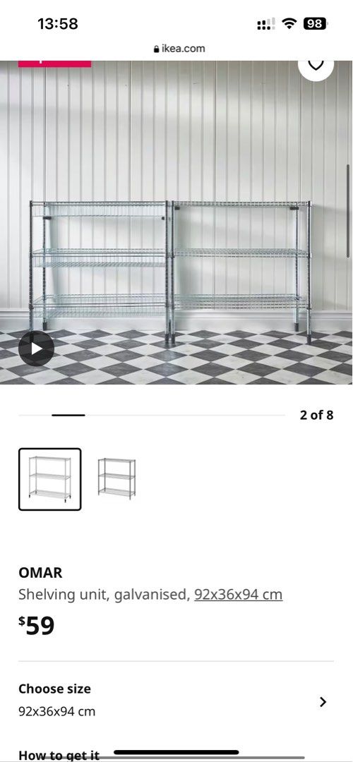 Ikea Omar - metal rack, Furniture & Home Living, Furniture, Shelves ...