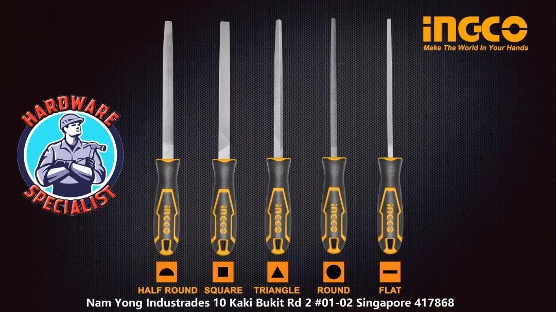 Ingco HKTFS0508 5 PCS Steel File Set, Sports Equipment, Other Sports ...