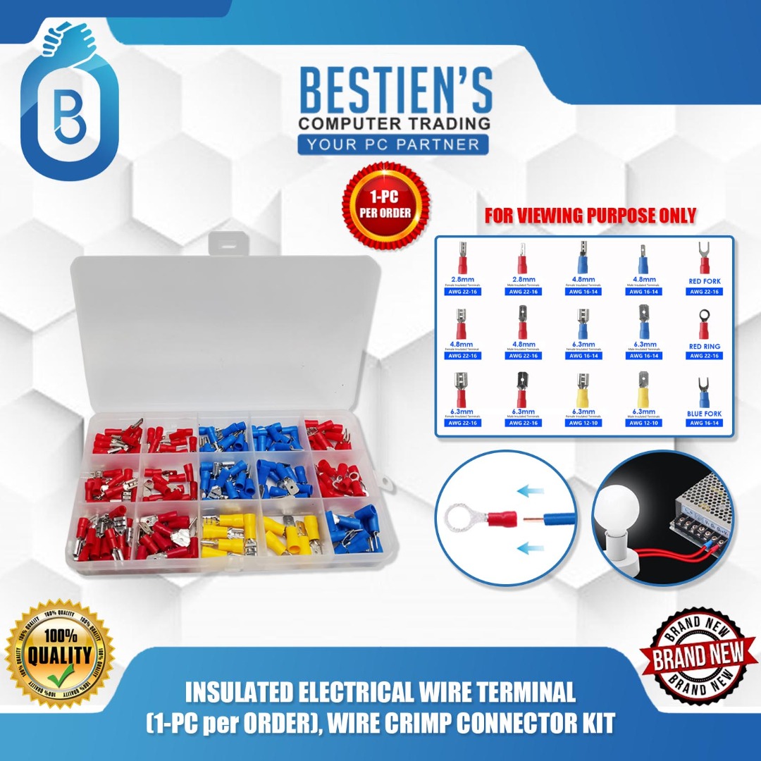 INSULATED ELECTRICAL WIRE TERMINAL (1-PC per ORDER), WIRE CRIMP ...
