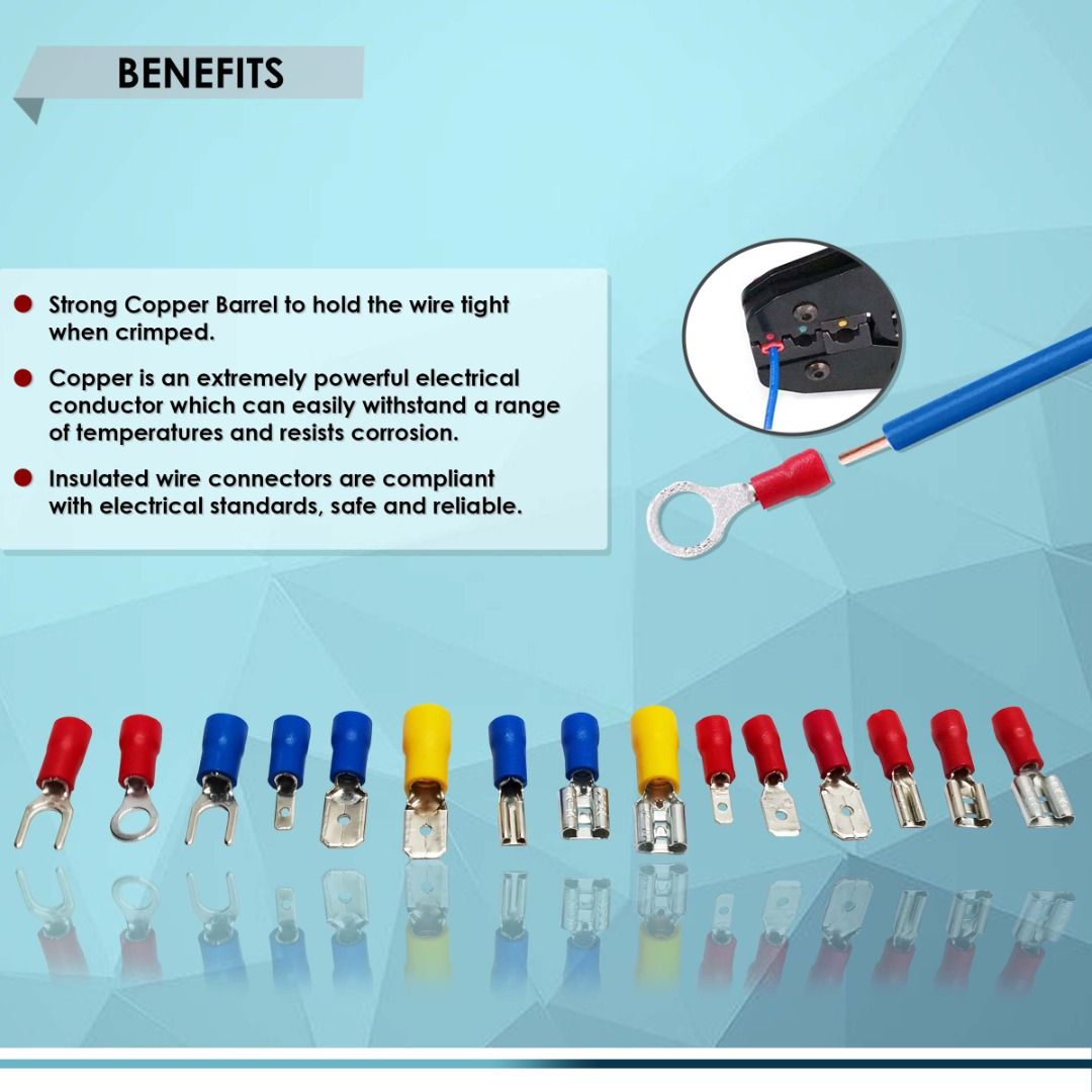 INSULATED ELECTRICAL WIRE TERMINAL (1-PC per ORDER), WIRE CRIMP ...
