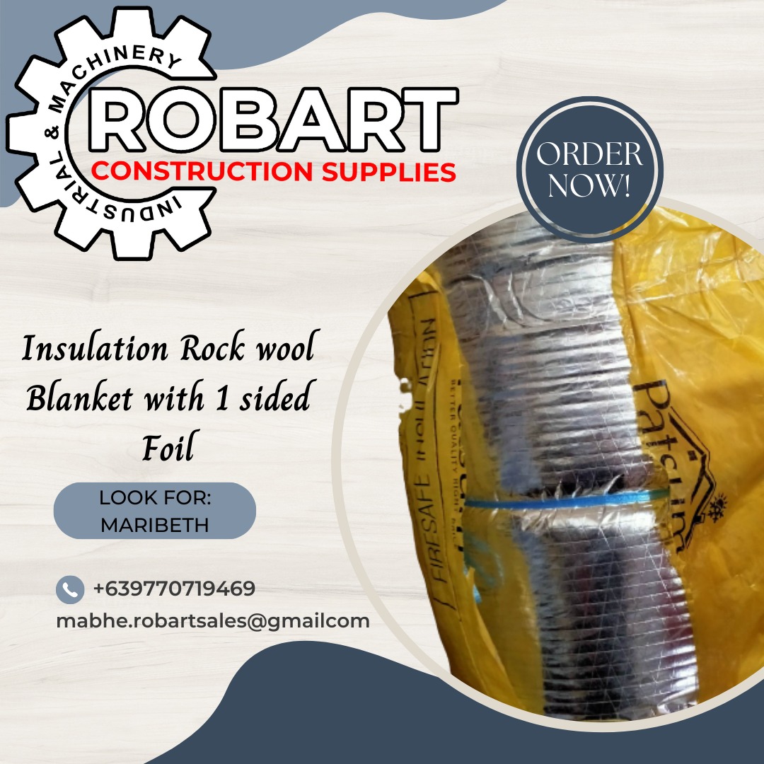 Insulation Rock wool Blanket with 1 sided Foil, Commercial & Industrial ...