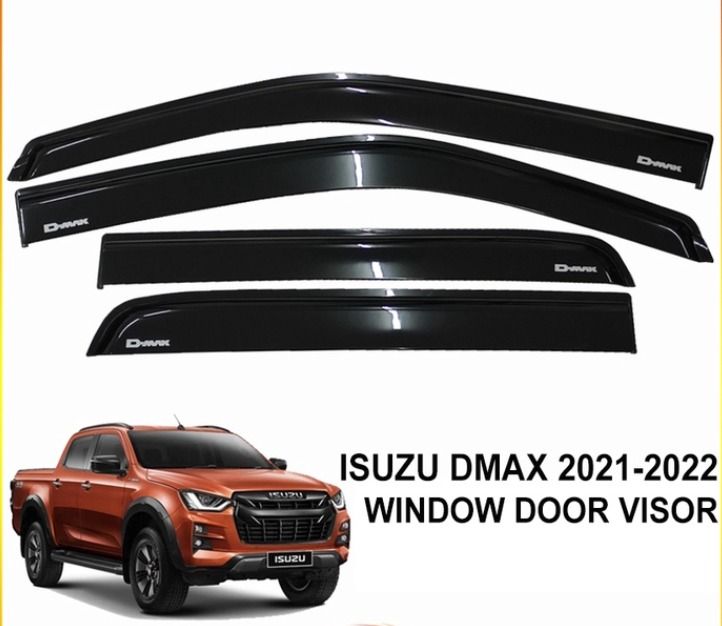 Isuzu DMAX 2021 to 2023 Injection Type Window door visor black, Car ...