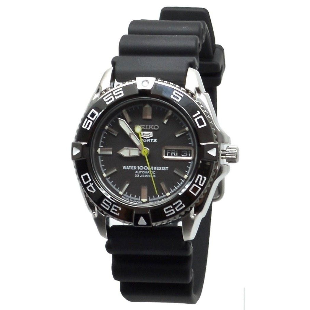 *JAPAN-MADE*Seiko 5 Sports SNZB23 Men's Automatic 23 Jewels Black Dial ...