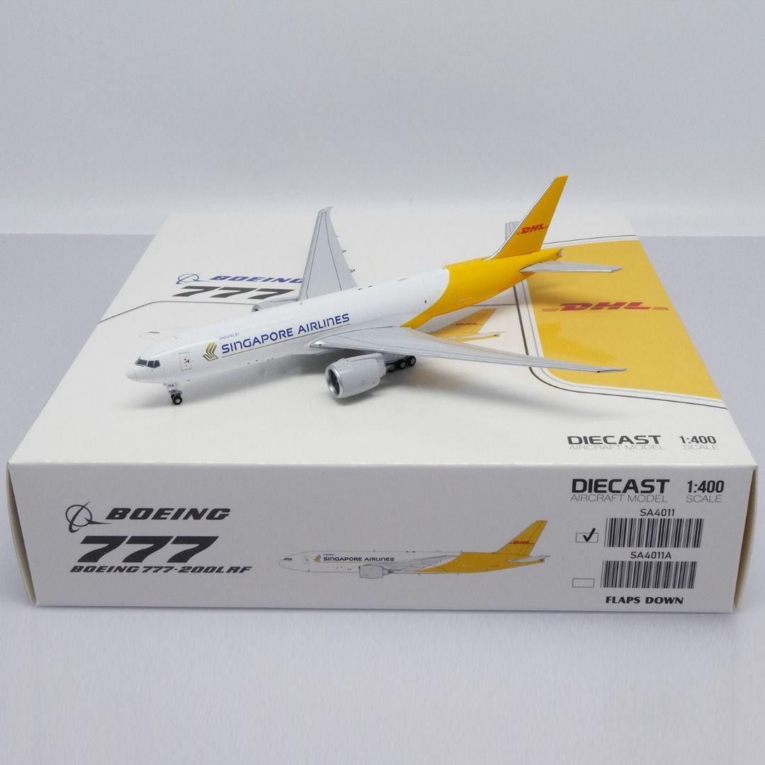 JC WINGS SINGAPORE AIRLINES DHL BOEING 777-200F 9V-DHA CARGO AIRPLANE ...