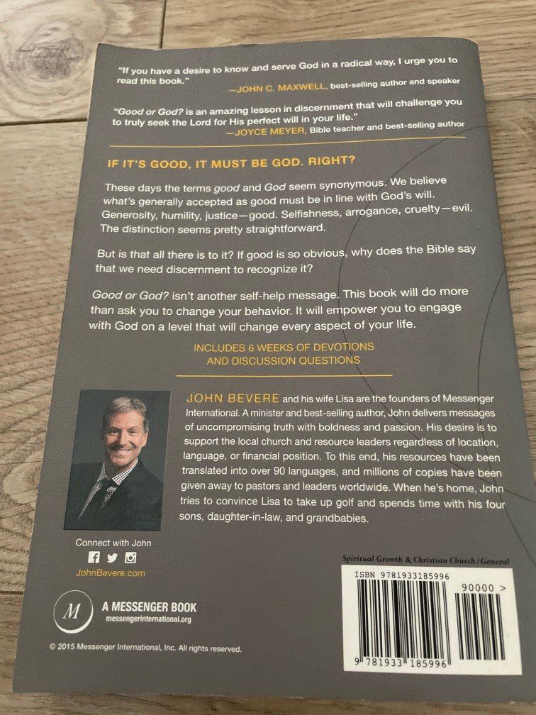 John Bevere Good or God, Hobbies & Toys, Books & Magazines, Religion ...