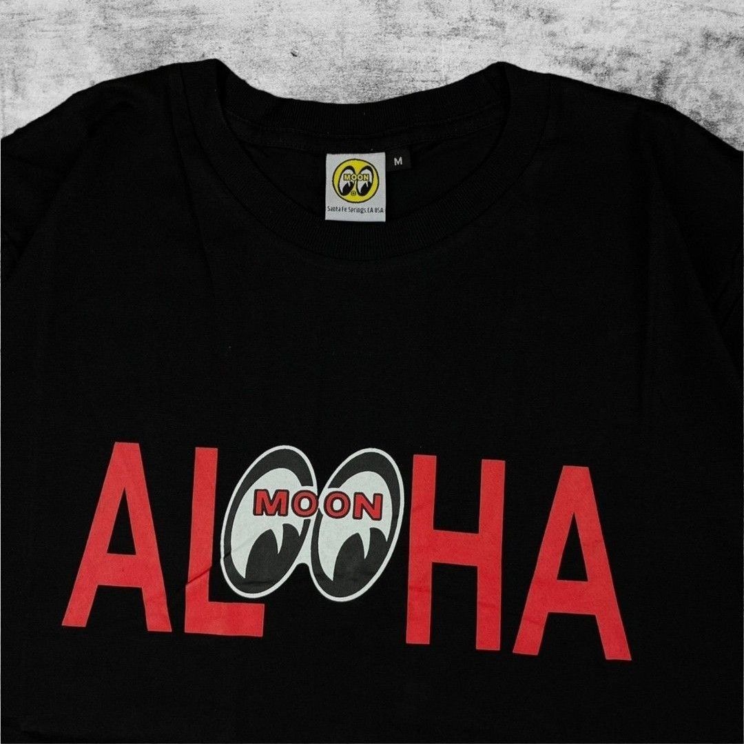 Kaos Mooneyes Aloha With Moon Hitam, Fesyen Pria, Pakaian , Atasan di ...