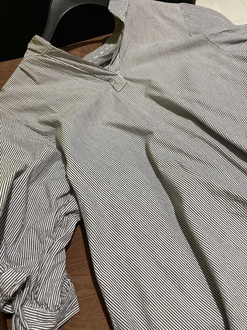 KOREA INS STRIPE BLOUSE, Women's Fashion, Tops, Blouses on Carousell