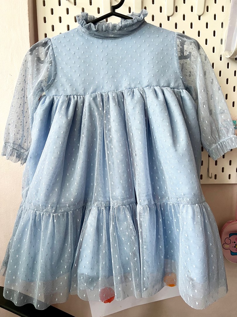 Laila and Lyra Bertha Powder Blue Tulle Gown, Babies & Kids, Babies ...