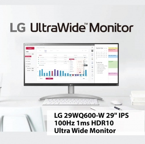 LG 29WQ600 UltraWide™ WFHD IPS Monitor | HDR10 | 100Hz | Speakers| Type ...