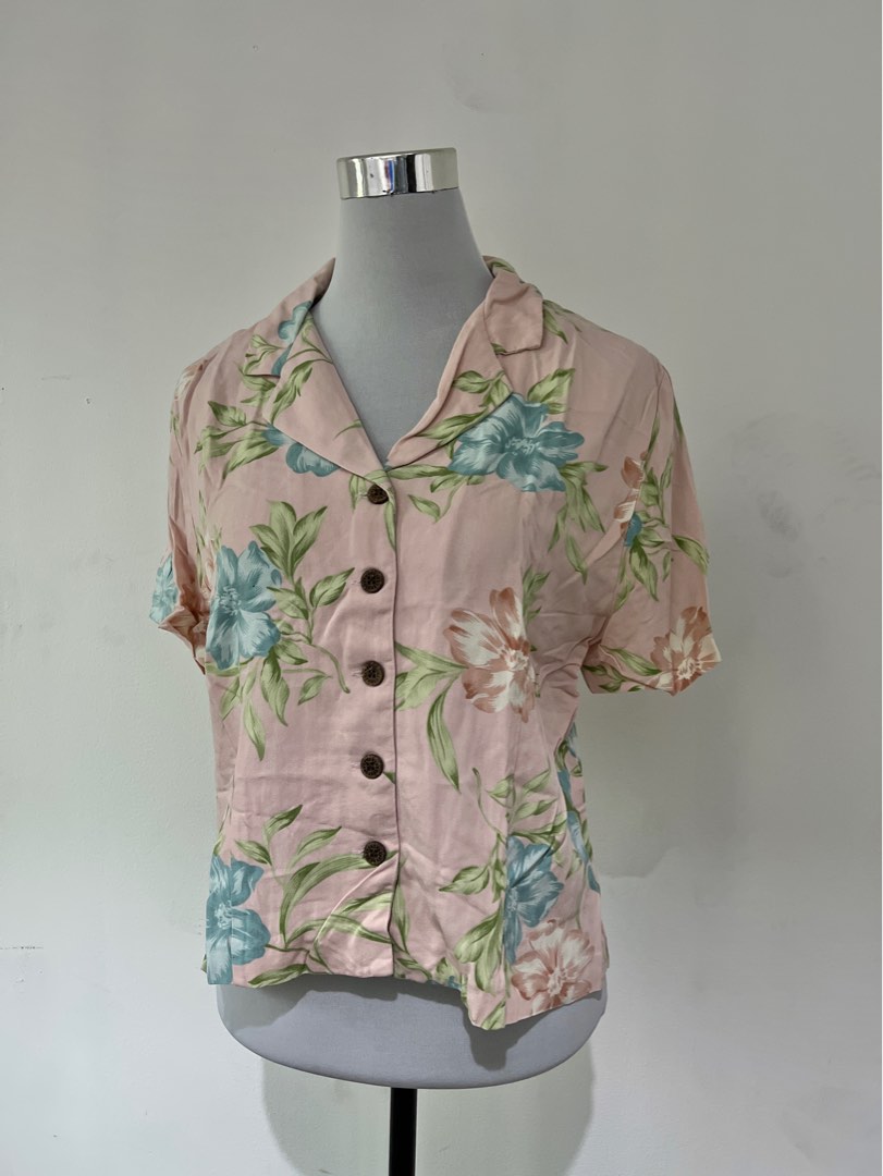 Light Pink Floral Polo on Carousell
