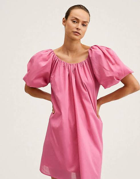 Mango MNG puff sleeve dress, Women's Fashion, Dresses & Sets, Dresses ...