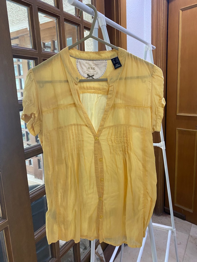 Mango Yellow Semi Sheer Top on Carousell