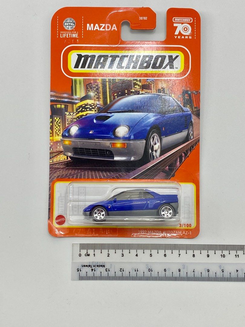 MBX Matchbox 1992 MAZDA AUTOZAM AZ1 Blue Sports Kei 70 th 1/64 Diecast ...
