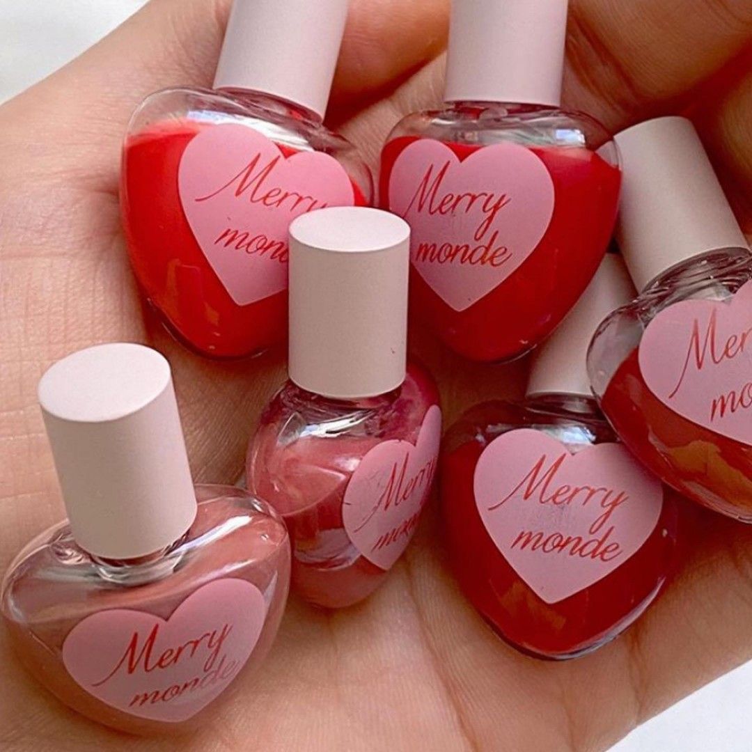 Merry Monde Cherry Heart Lip Tint, Beauty & Personal Care, Face, Makeup ...
