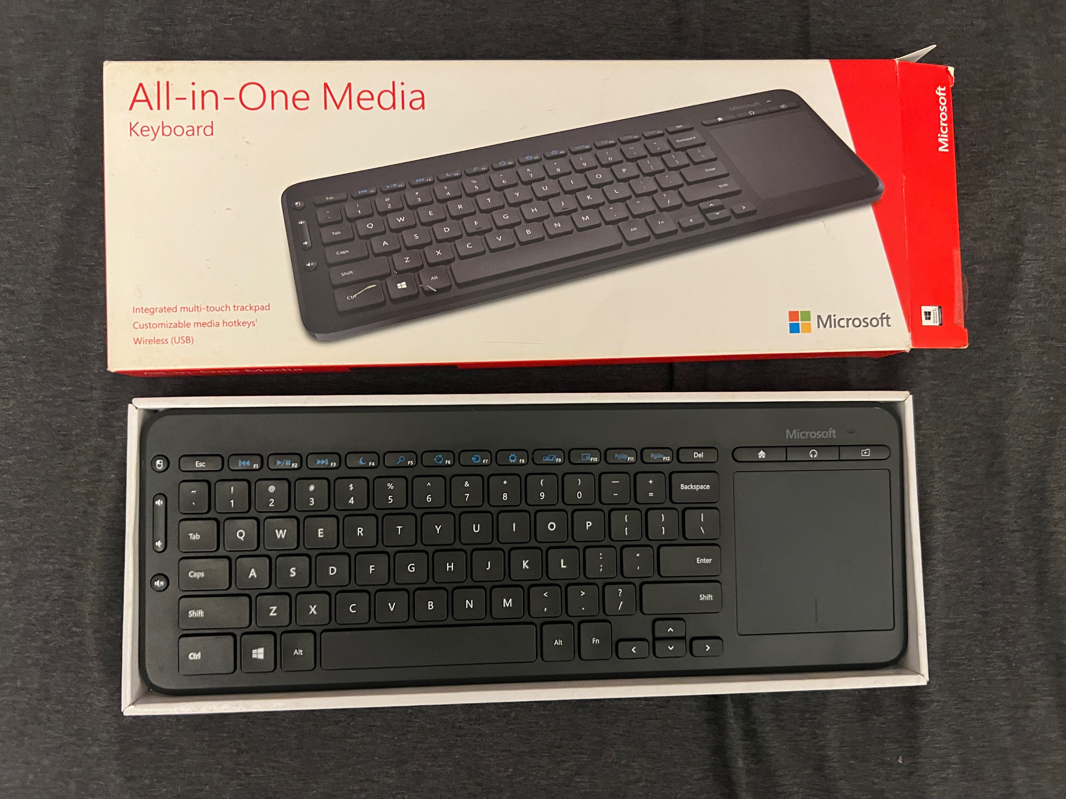Microsoft All-in-one Media Wireless Keyboard, Computers & Tech, Parts ...