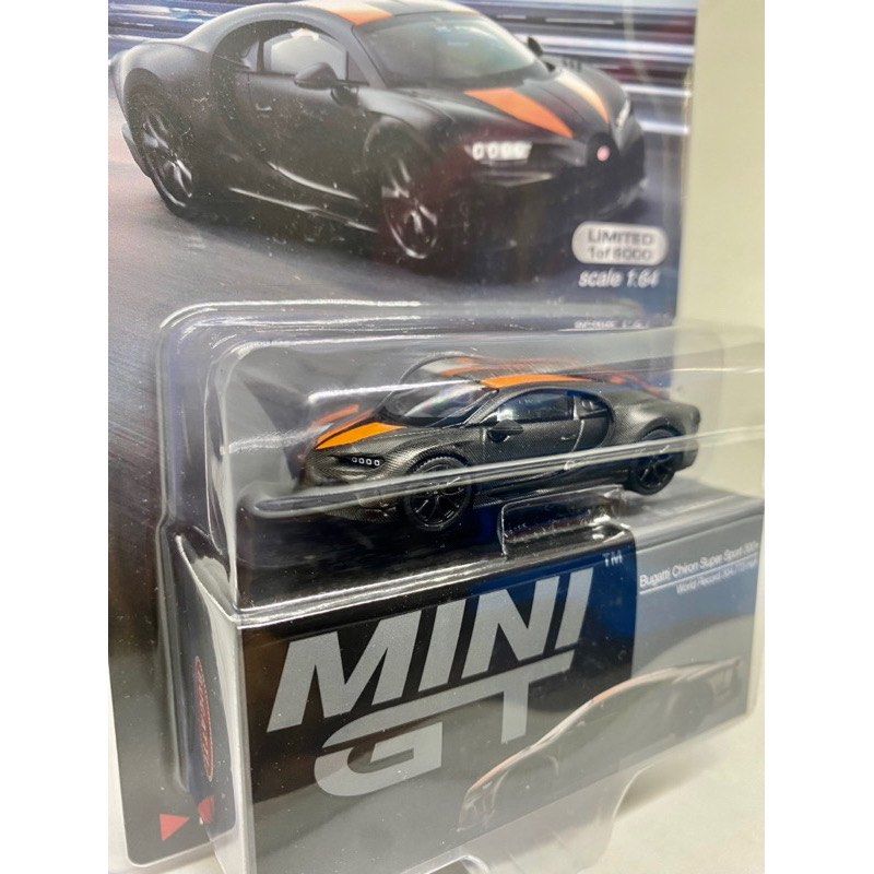 Mini GT 409 BUGATTI CHIRON SUPER SPORT 300+ Black Orange LHD 1/64 Diecast Car [7cm x 2.5cm x 2cm ...